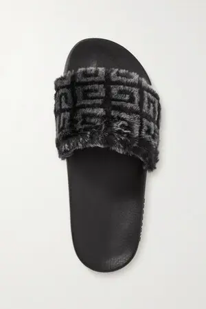 Givenchy Logo-print Shearling Slides