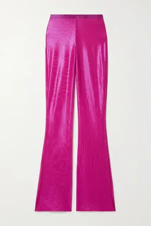 Oseree Stretch-lamé Flared Pants