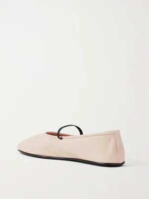 THE ROW Elastic Leather Ballerina Flats - Neutrals