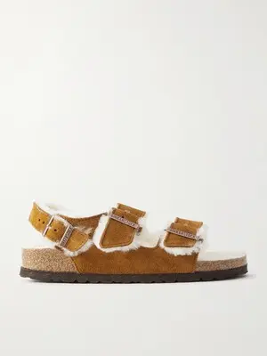 BIRKENSTOCK Milano Shearling-lined Suede Sandals