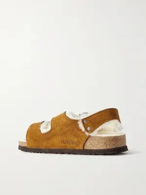 BIRKENSTOCK Milano Shearling-lined Suede Sandals