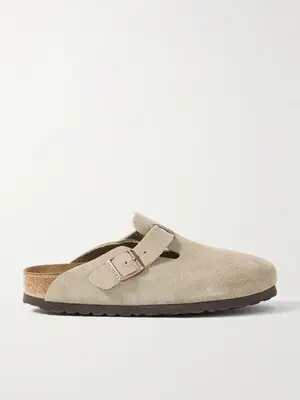 BIRKENSTOCK Boston Suede Clogs - Brown