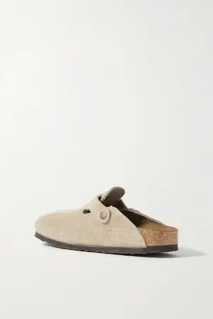 BIRKENSTOCK Boston Suede Clogs - Brown