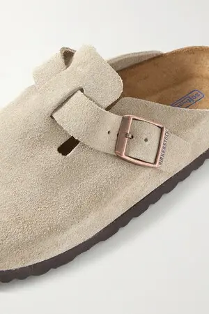 BIRKENSTOCK Boston Suede Clogs - Brown