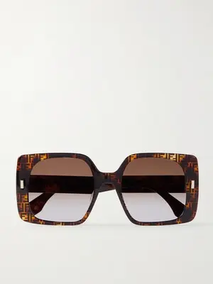 Fendi Oversized Square-frame Sunglasses - Tortoiseshell