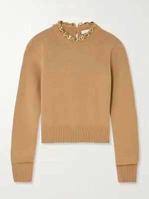 Rabanne Chainmail-embellished Wool And Cashmere-blend Sweater