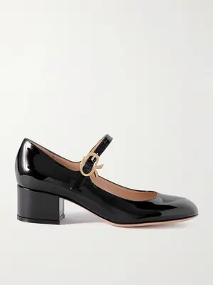 GIANVITO ROSSI Ribbon 45 Patent-leather Mary Jane Pumps