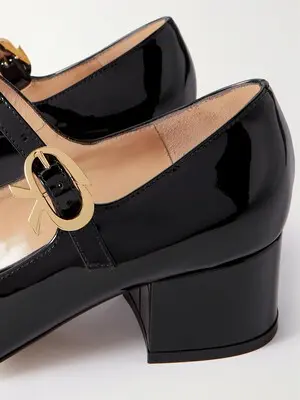 GIANVITO ROSSI Ribbon 45 Patent-leather Mary Jane Pumps
