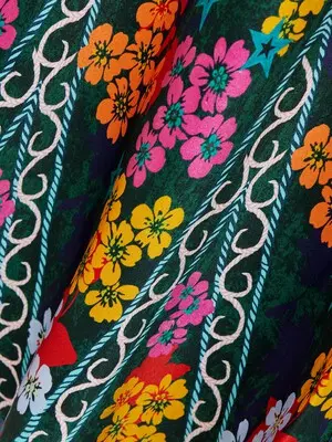Saloni Fleur Printed Silk-satin Midi Dress