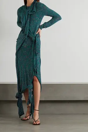 Loewe Knotted Sequined Knitted Skirt
