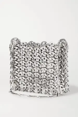 Rabanne Nano 1969 Paillette-embellished Chainmail Shoulder Bag - Silver