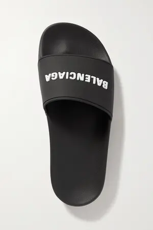 Balenciaga Piscine Logo Slides - Black