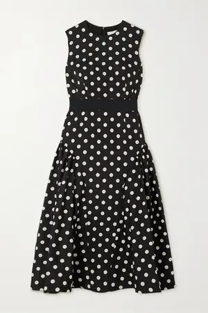 Erdem Penelope Belted Polka Dot Midi Dress