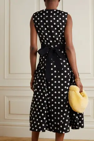 Erdem Penelope Belted Polka Dot Midi Dress