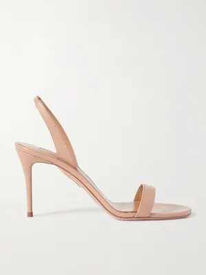 AQUAZZURA So Nude 85 Leather Slingback Sandals