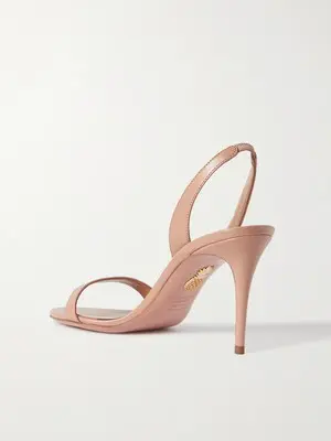 AQUAZZURA So Nude 85 Leather Slingback Sandals