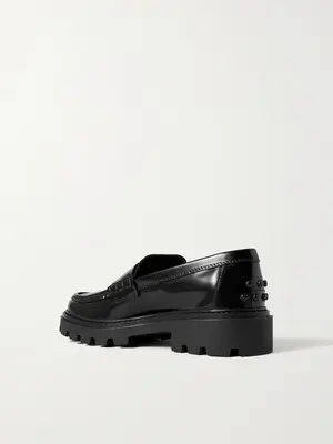 TOD'S Gomma Pesante Glossed-leather Loafers