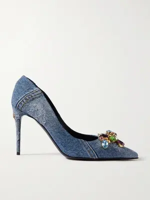 Dolce & Gabbana Embellished Denim Pumps
