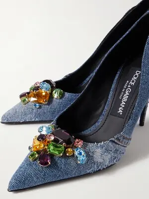 Dolce & Gabbana Embellished Denim Pumps