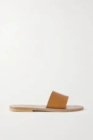 K.JACQUES Net Sustain Anacapri Leather Slides - Brown