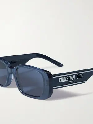 Dior Rectangular-frame Acetate Sunglasses - Blue