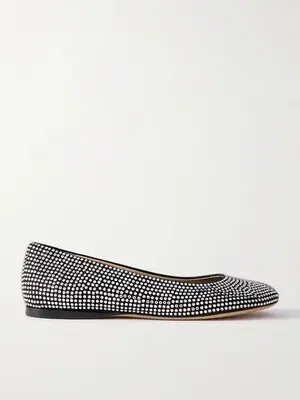 Loewe Crystal-embellished Ballet Flats - Black