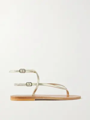 K.JACQUES St Tropez Metallic Leather Sandals - Gold