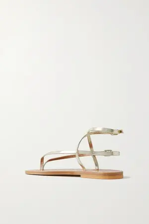 K.JACQUES St Tropez Metallic Leather Sandals - Gold