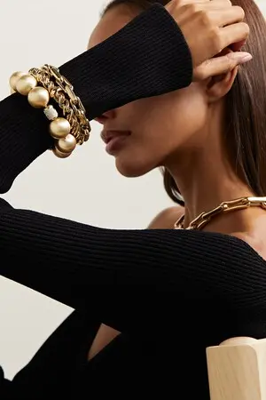 Lauren Rubinski 14-karat Beaded Bracelet