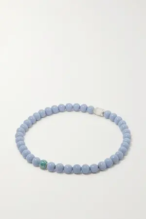 Lauren Rubinski Sterling Silver, 14-karat And Enamel Beaded Necklace - Gold