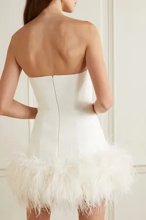 Safiyaa Rowan Feather-trimmed Mini Dress