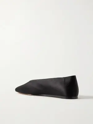 Le Monde Beryl Regency Grosgrain-trimmed Satin Ballet Flats