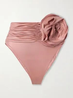 Magda Butrym Appliquéd Ruched Bikini Briefs - Pink