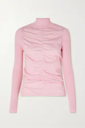 RENAISSANCE RENAISSANCE Ruched Tulle And Ribbed Jersey Top