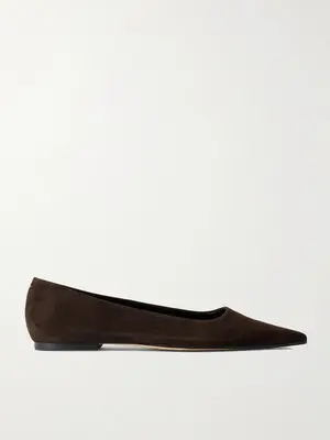 AeydĒ Cassy Suede Ballet Flats - Brown