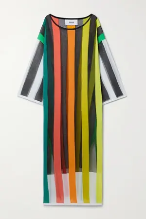 Christopher John Rogers Striped Knitted Maxi Dress