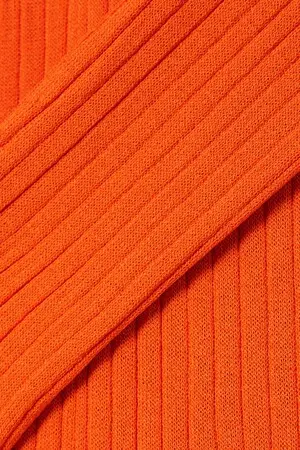 Ioannes Billowy Cold-shoulder Ribbed-knit Midi Dress