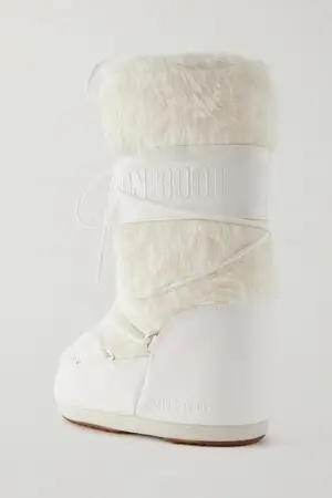 Moon Boot Icon Plush And Leather-like Snow Boots - White