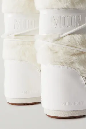 Moon Boot Icon Plush And Leather-like Snow Boots - White