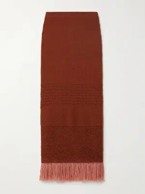 Escvdo Carisa Open-knit Midi Skirt - Brown