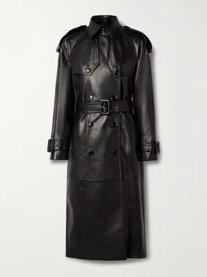 SALON 1884 Filippa Double-breasted Leather Trench Coat