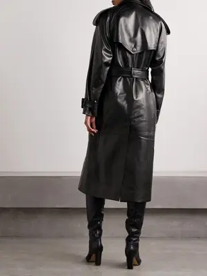 SALON 1884 Filippa Double-breasted Leather Trench Coat