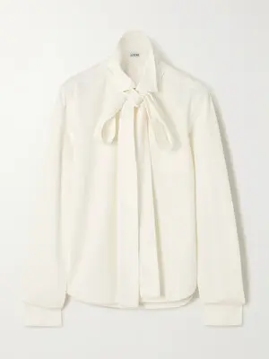 Loewe Pussy-bow Cotton-twill Blouse