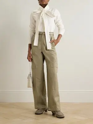 Loewe Pussy-bow Cotton-twill Blouse