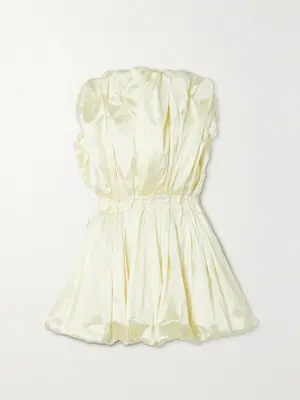 Tove Raynara Strapless Gathered Satin Top