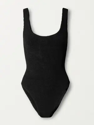 Hunza G Square Neck Crinkle Swimsuit - Black
