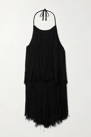 Altuzarra Delphinia Fringed Halterneck Sweater - Black