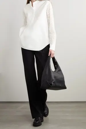 Loro Piana Ide Cotton-poplin And Guipure Lace Shirt