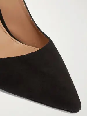 AQUAZZURA Bow Tie 105 Suede Pumps - Black