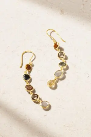 PIPPA SMALL 18-karat Multi-stone Drop Earrings - Gold